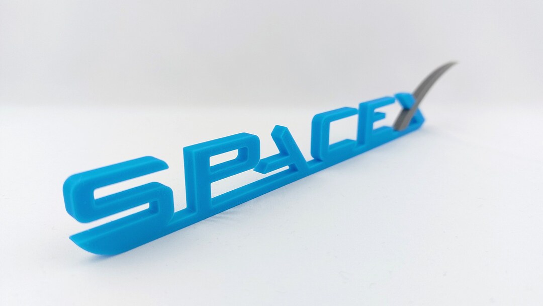 Spacex Double Color Logo Blue Grey | Spacex Sign - Etsy