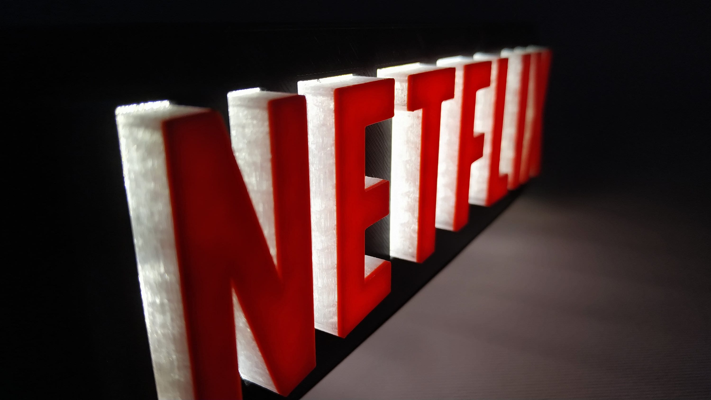 3D Printed Netflix LED Lamp: Backlit Retro Table Light - Etsy