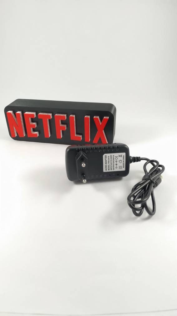3D Printed Netflix LED Lamp: Backlit Retro Table Light - Etsy