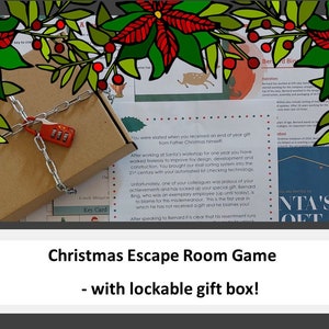 Christmas Escape Room Kit With Lockable Gift Box - Etsy UK