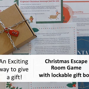 Christmas Escape Room Kit With Lockable Gift Box - Etsy UK