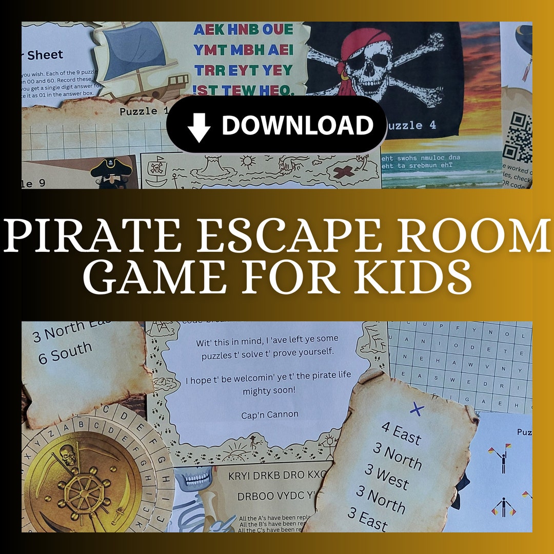 Pirate Escape Room Game for Kids - Printable Instant Download - Etsy