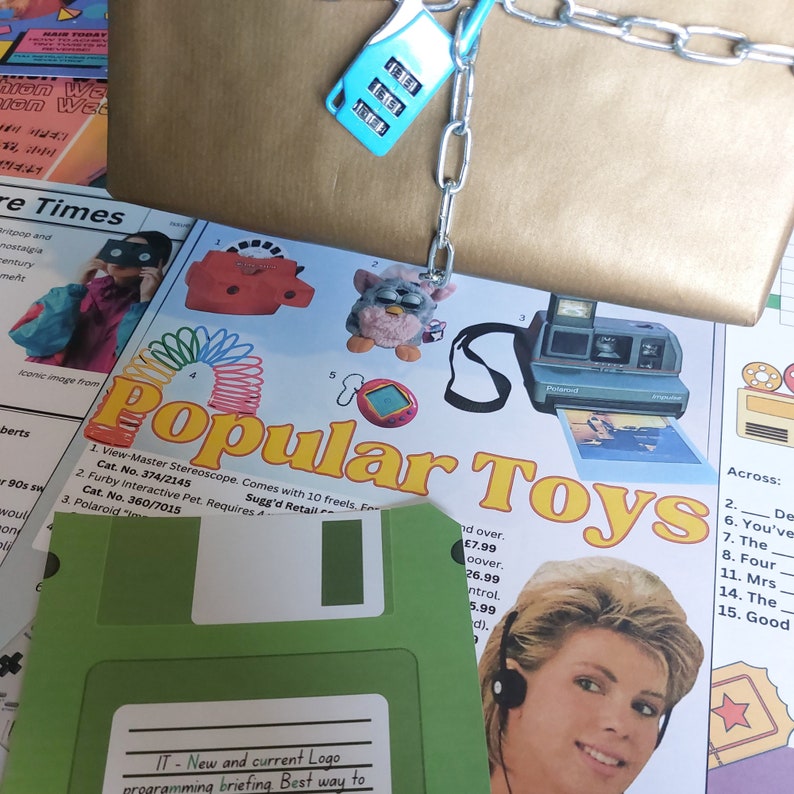 90s Escape Room Puzzle Game Kit - With Lockable Gift Box - Etsy UK