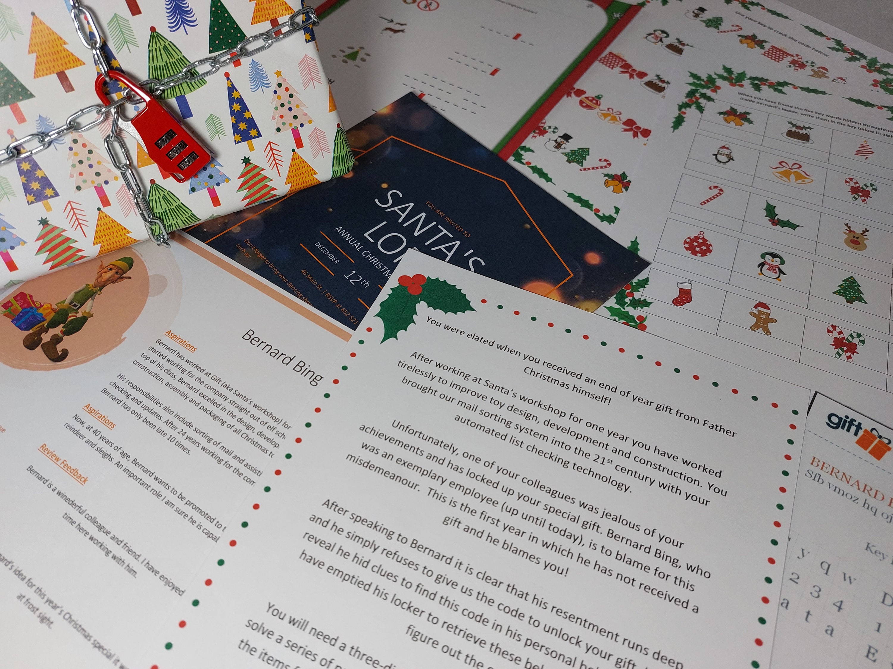 Christmas Escape Room Kit With Lockable Gift Box - Etsy UK