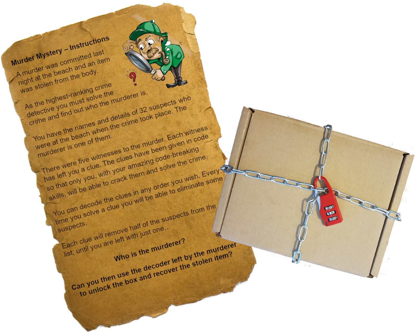 Murder Mystery Game for Kids With Lockable Gift Box Escape - Etsy