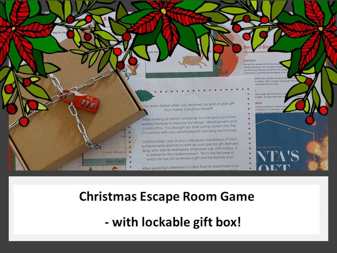 Christmas Escape Room Kit With Lockable Gift Box - Etsy UK