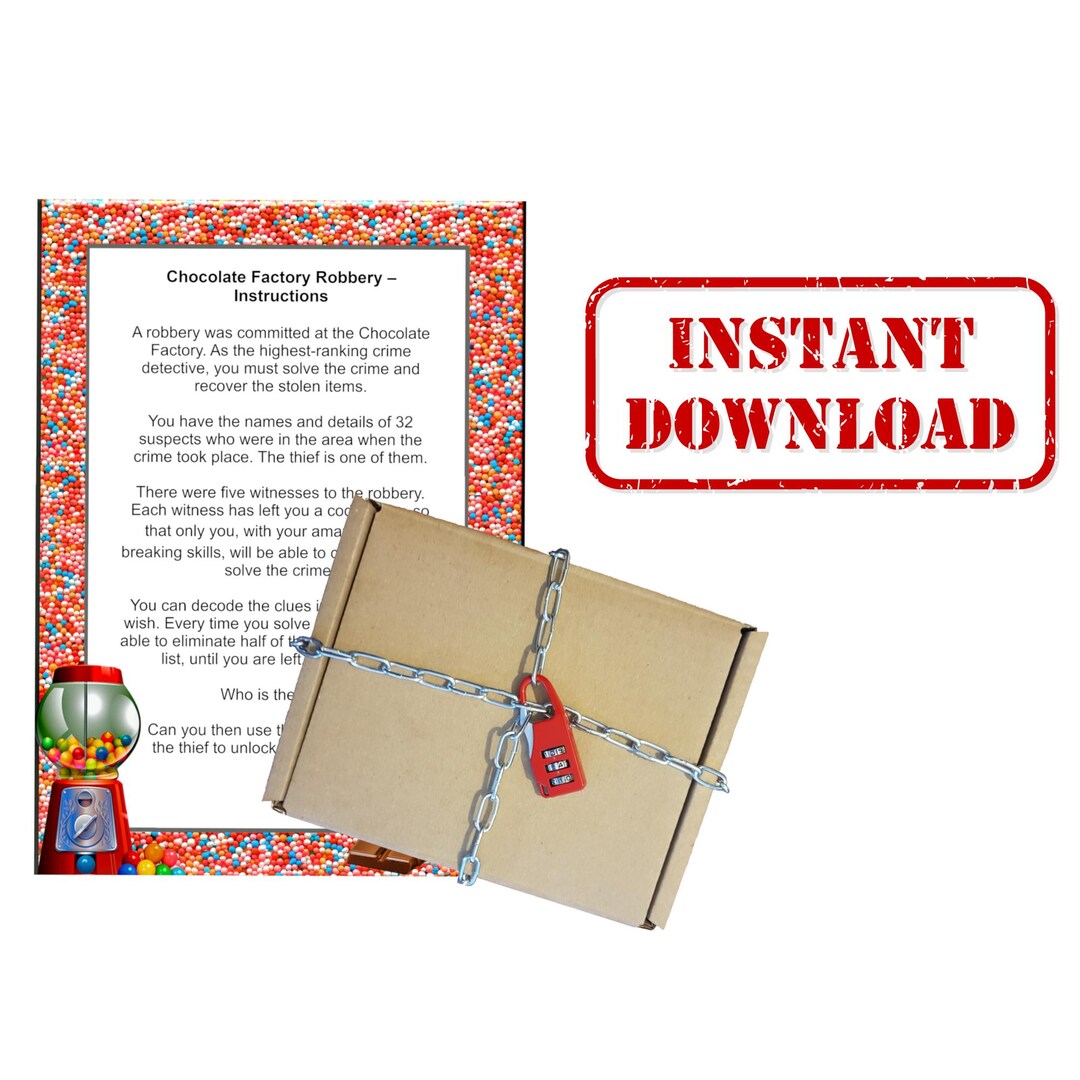 Escape Room Kit for Kids - Printable Instant Download - Chocolate ...