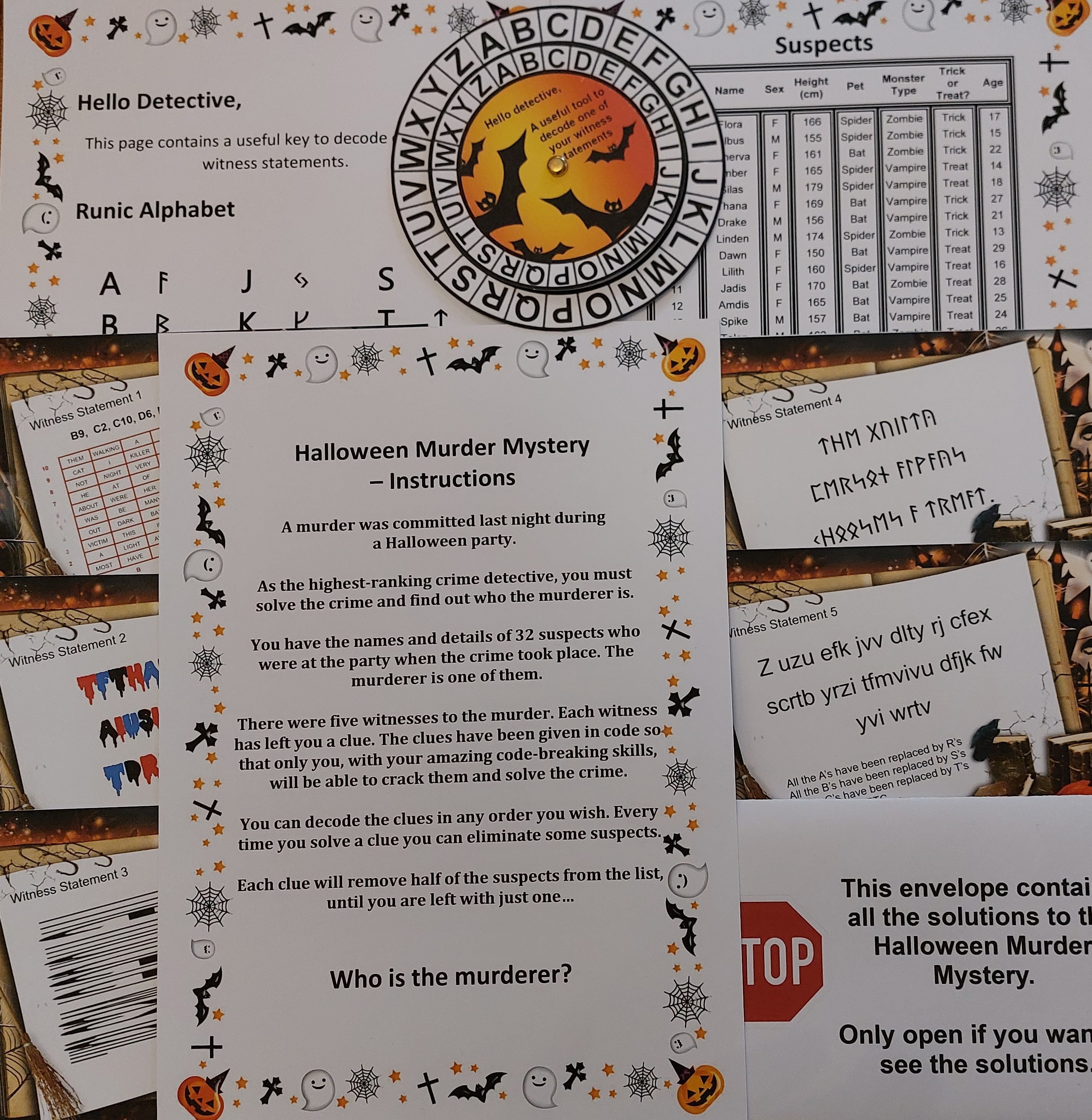 Halloween Murder Mystery Game for Kids Instant Download - Etsy