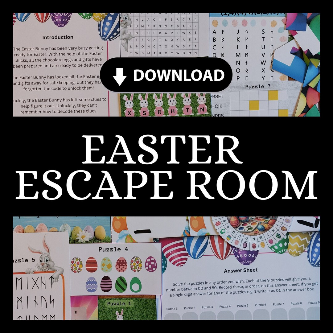 Easter Escape Room Game for Kids - Printable Instant Download - Etsy