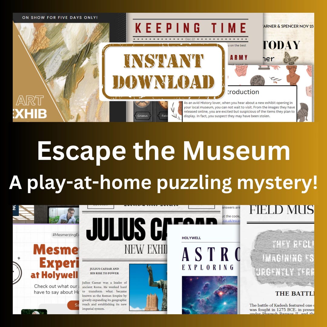 Escape Room Game - Escape the Museum - Printable Instant Download ...