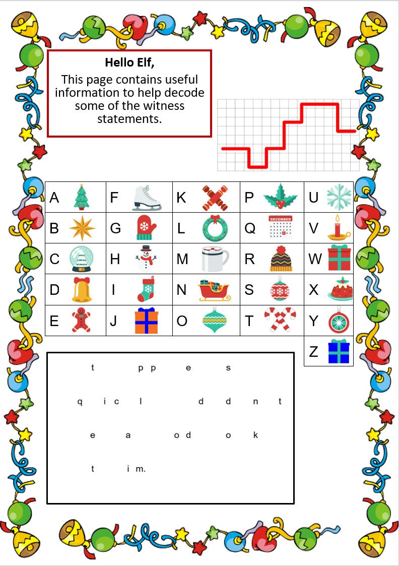 Christmas Robbery Mystery Kit for Kids Escape Room Inspired Printable ...