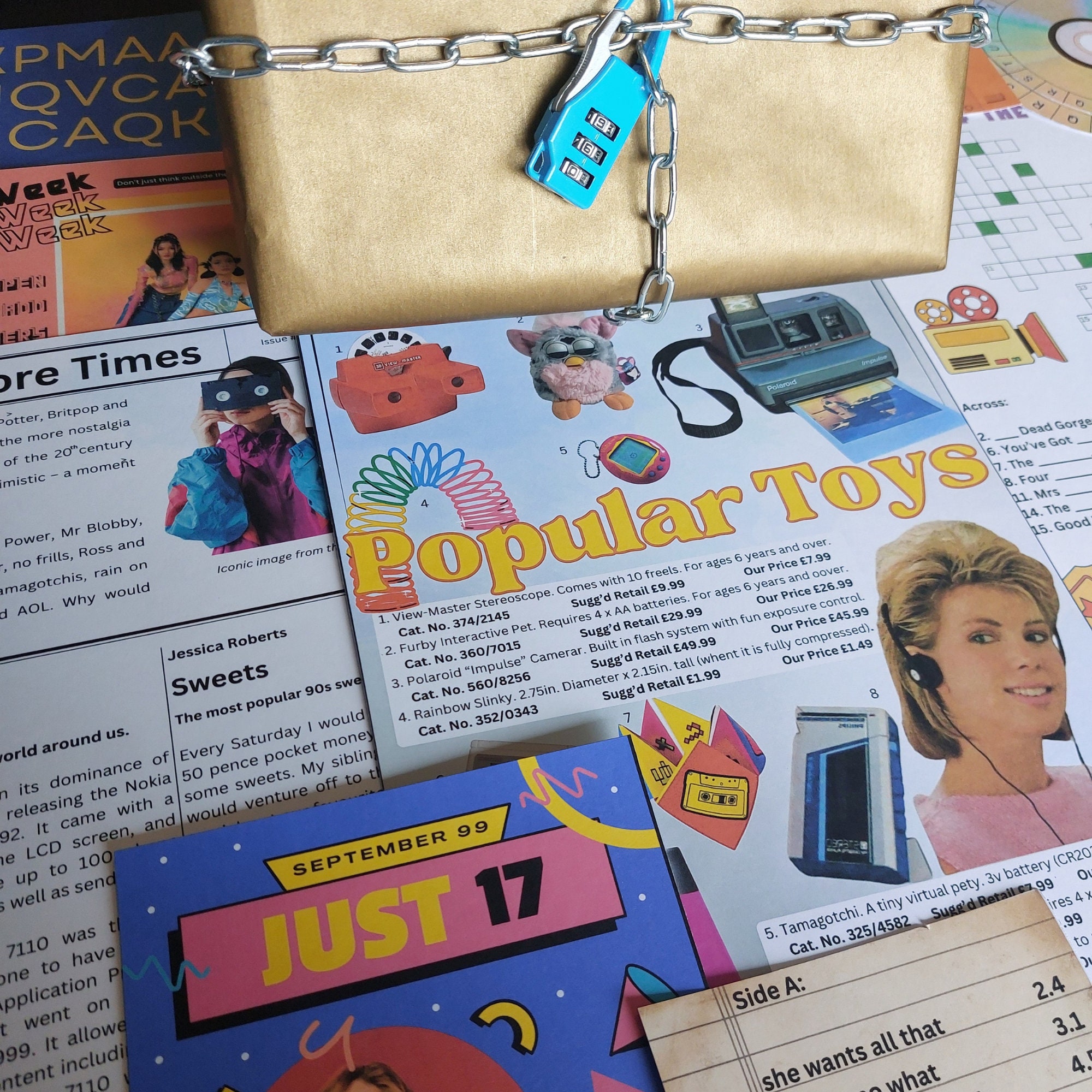 90s Escape Room Puzzle Game Kit - With Lockable Gift Box - Etsy UK