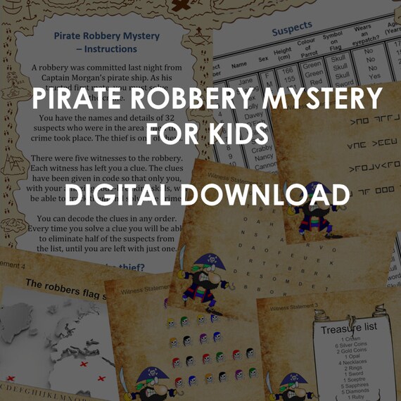 Pirate Robbery Mystery Game for Kids Instant Download - Etsy UK