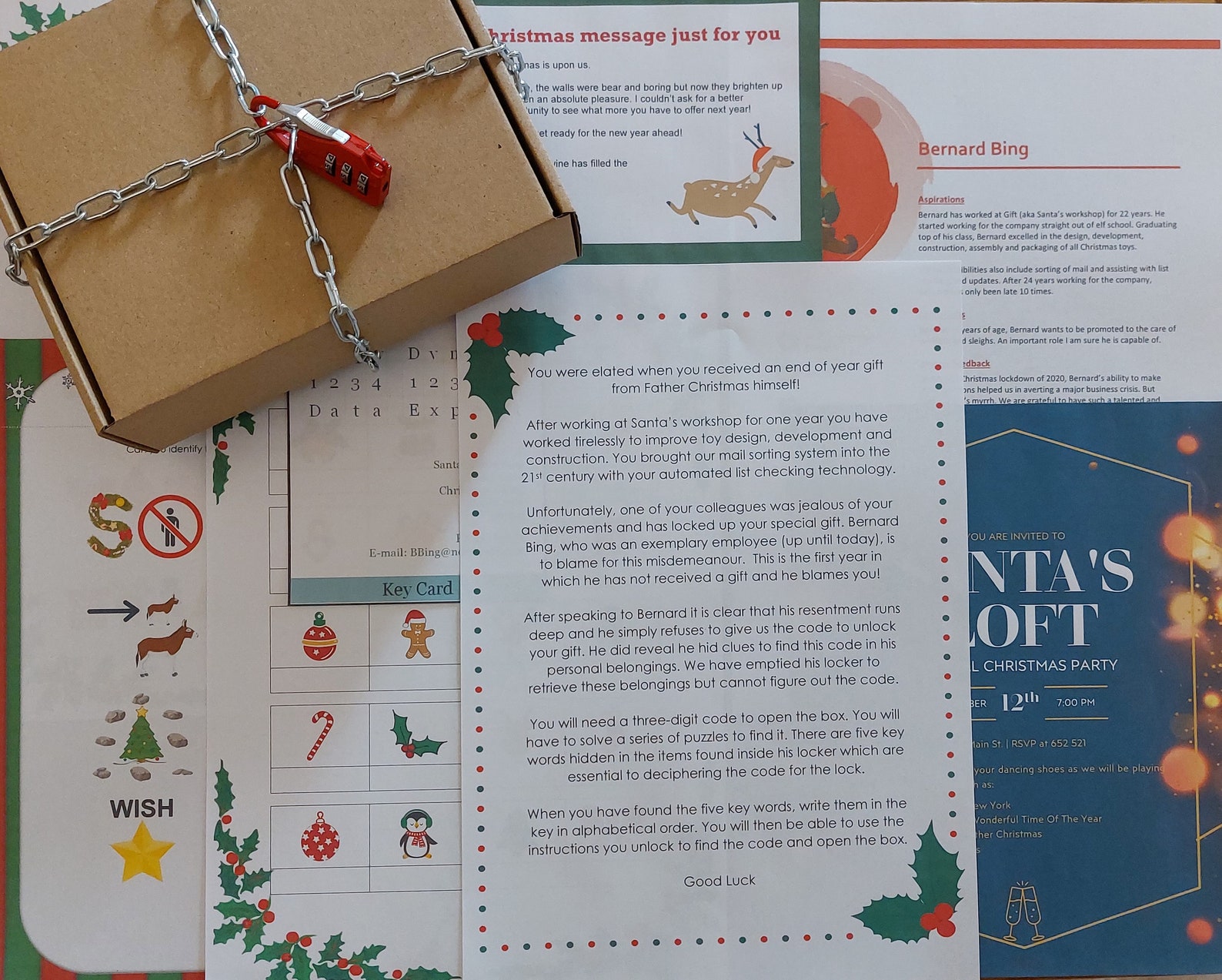 Christmas Escape Room Kit With Lockable Gift Box - Etsy UK