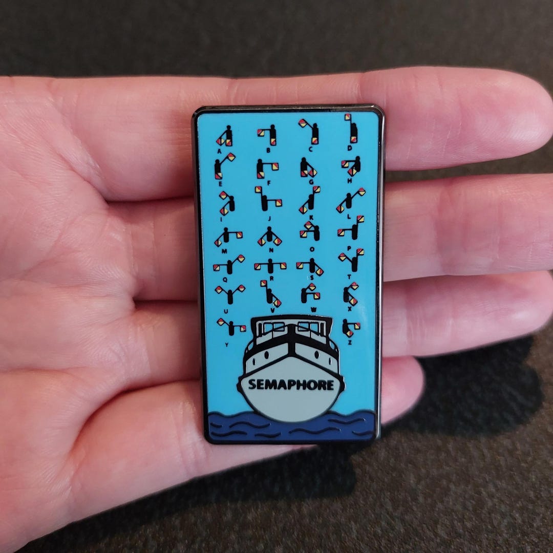 Semaphore Enamel Pin Cipher - Escape Room Inspired - Perfect Gift for ...