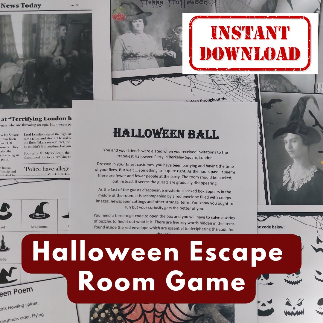 Halloween Escape Room Game Printable Instant Download - Etsy