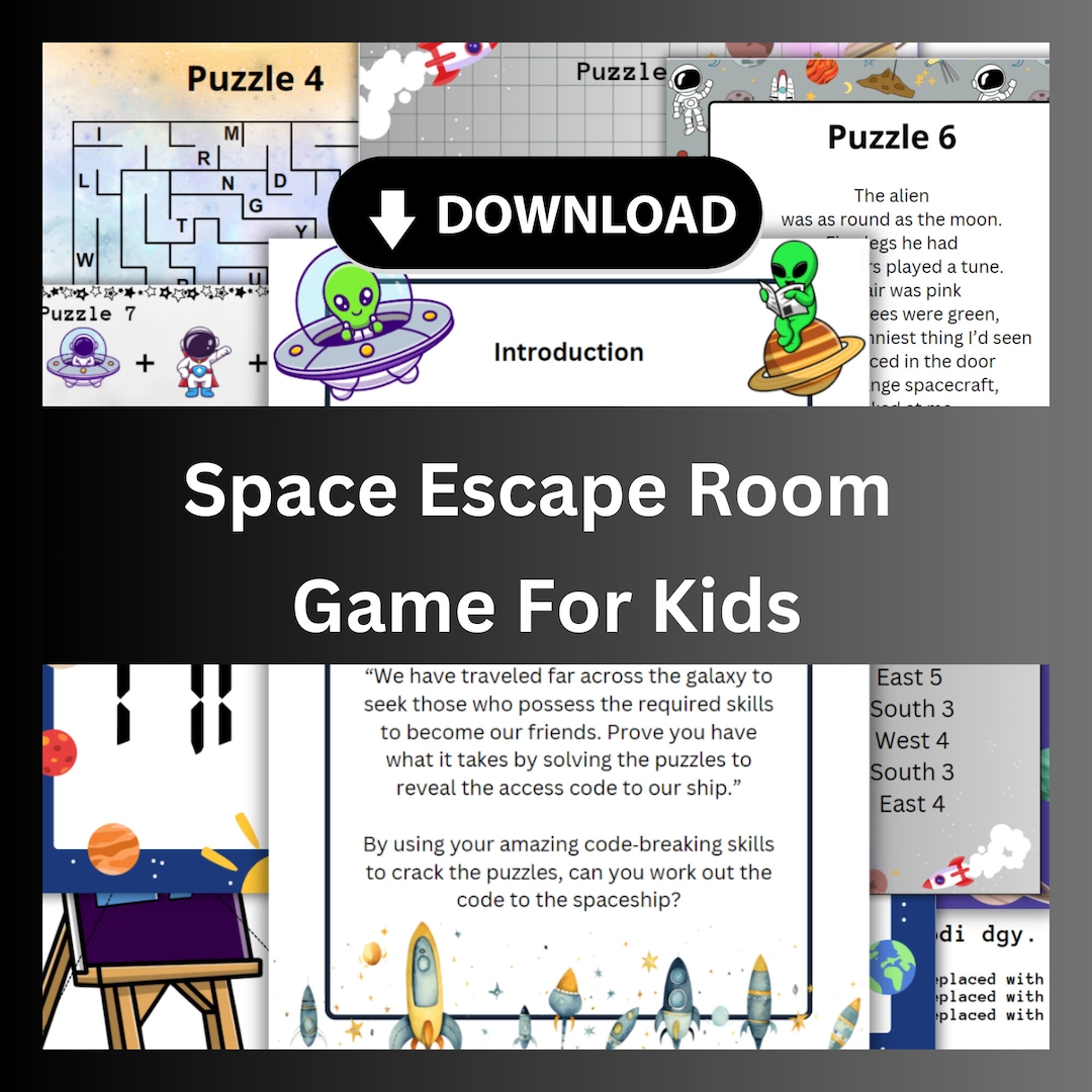Space Escape Room Game for Kids - Printable Instant Download - Etsy