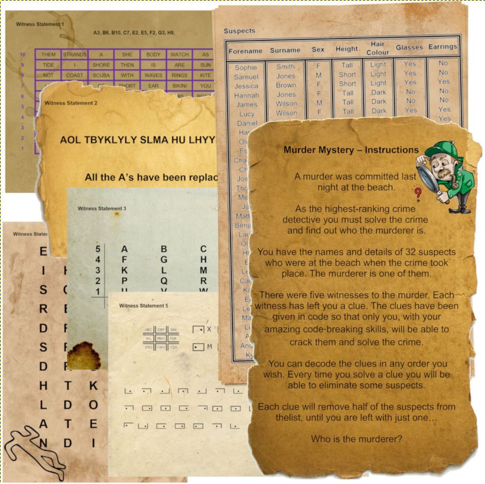 Murder Mystery Game for Kids Instant Download - Etsy