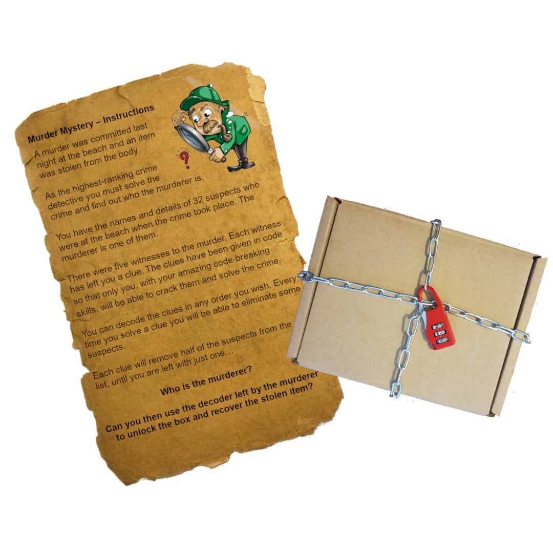 Murder Mystery Game for Kids With Lockable Gift Box - Escape Room ...