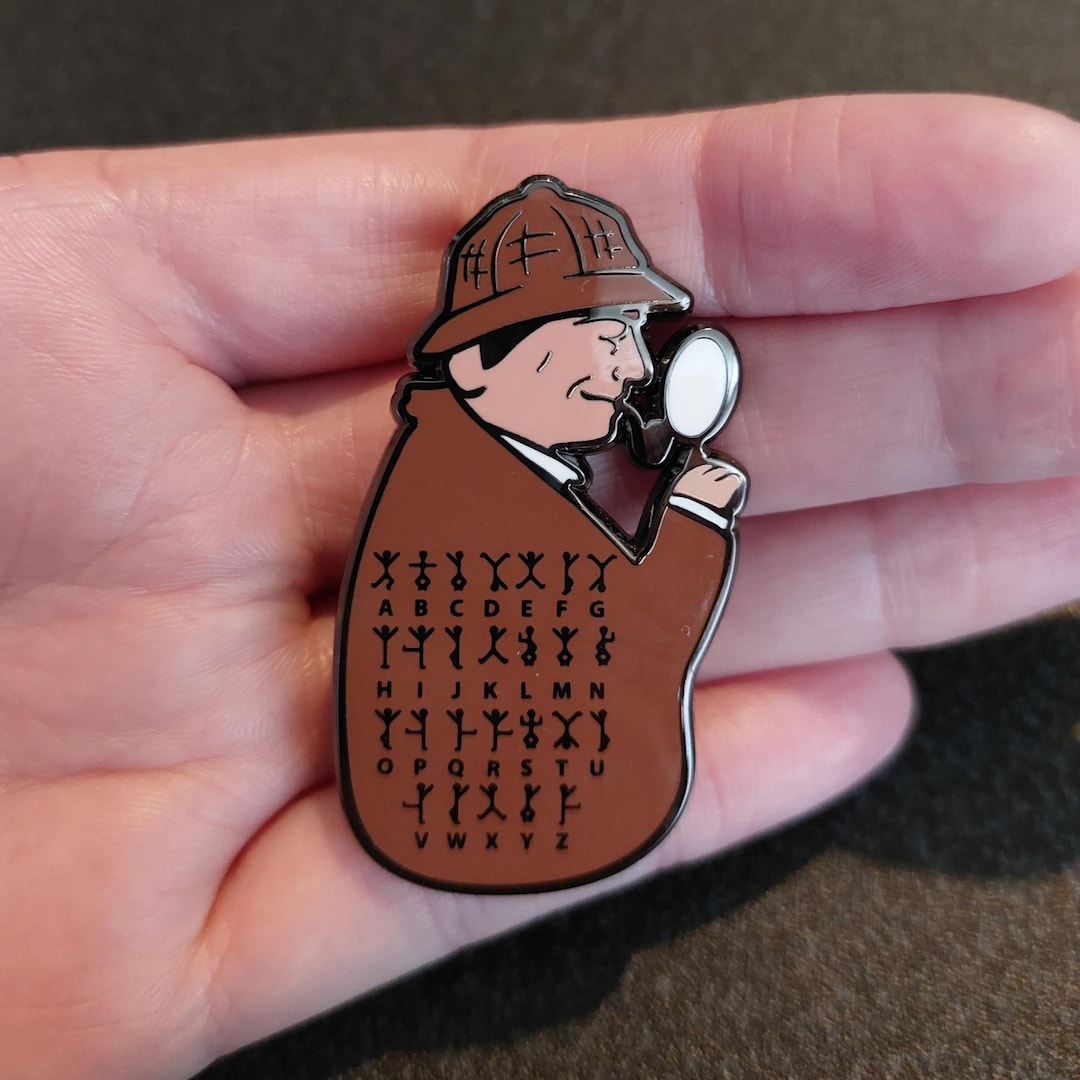 Sherlock Holmes Enamel Pin Dancing Men Cipher - Escape Room Inspired ...