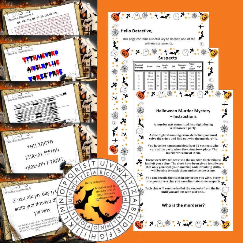 Halloween Murder Mystery Game for Kids Instant Download | Etsy