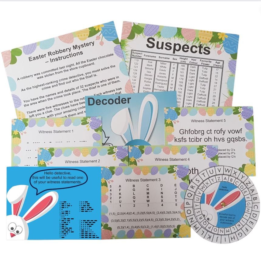 Easter Robbery Mystery Kit for Kids Escape Room Inspired Printable ...