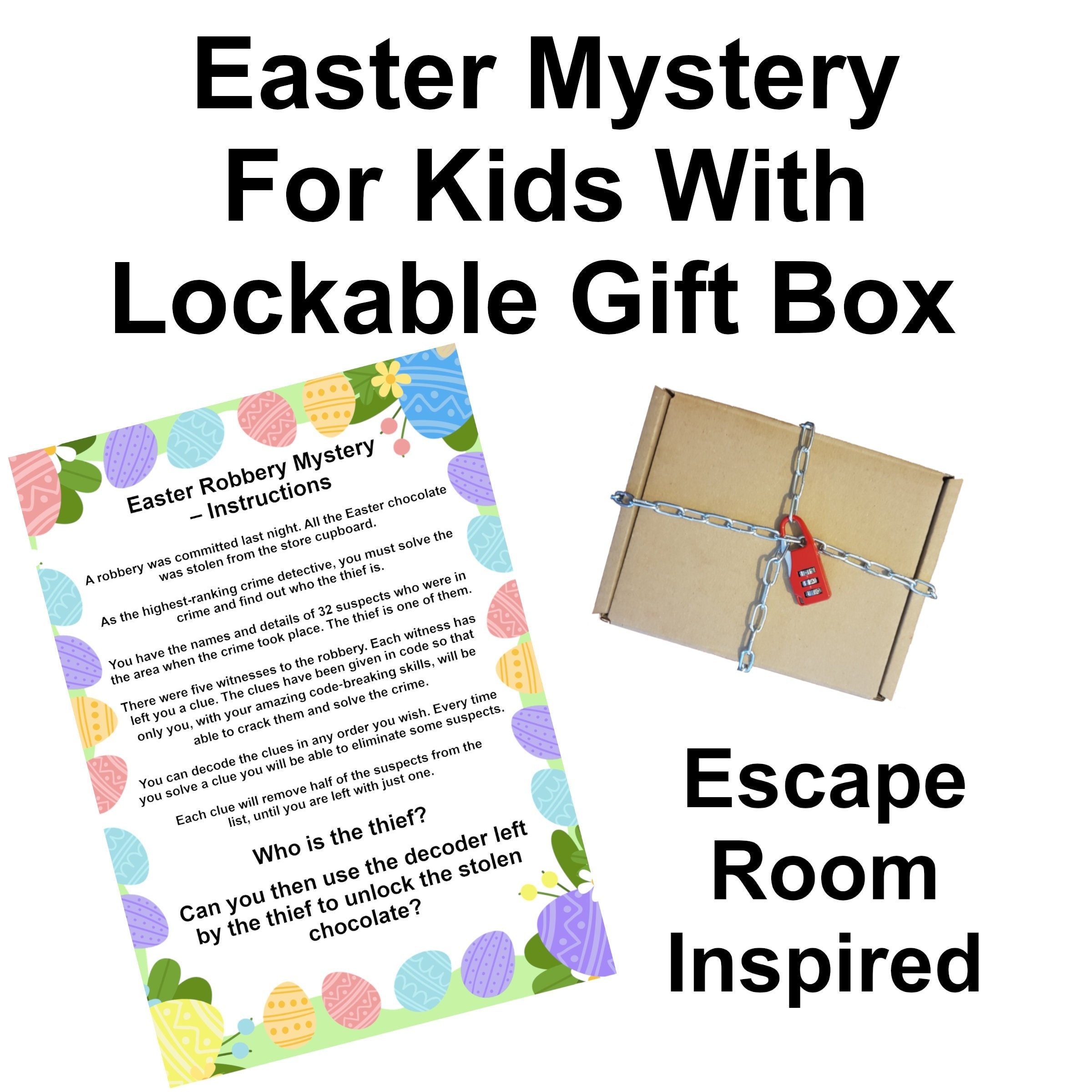 Easter Robbery Mystery for Kids With Lockable Gift Box - Etsy UK