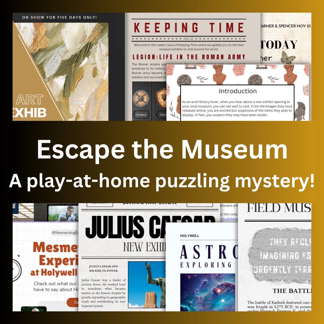 Escape Room Game - Escape the Museum - Play-at-home Puzzling Mystery ...