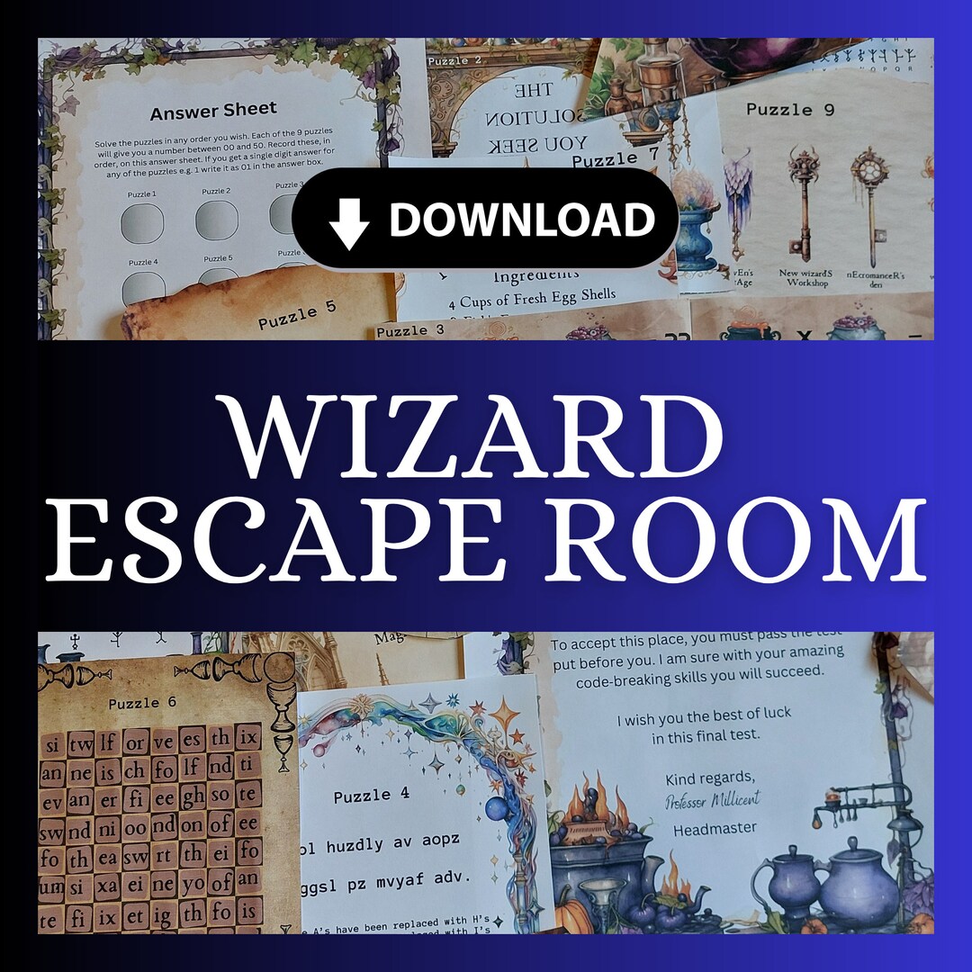 Wizard Escape Room Game for Kids Printable Instant Download - Etsy