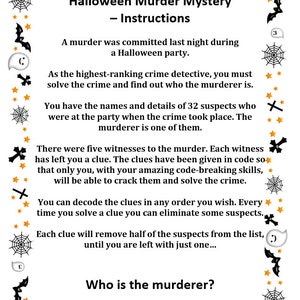 Halloween Murder Mystery Game for Kids Instant Download - Etsy