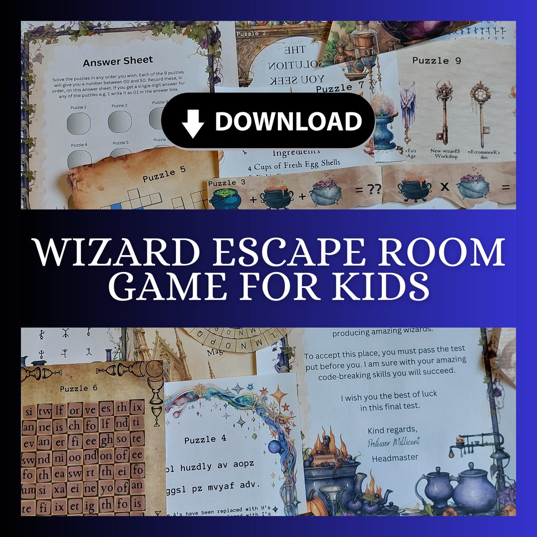Wizard Escape Room Game for Kids - Printable Instant Download - Etsy ...