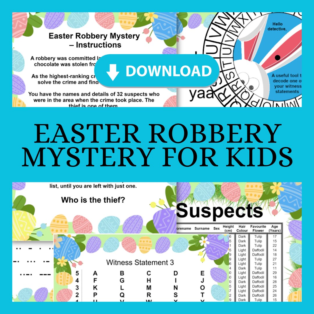 Easter Robbery Mystery for Kids Instant Download - Etsy