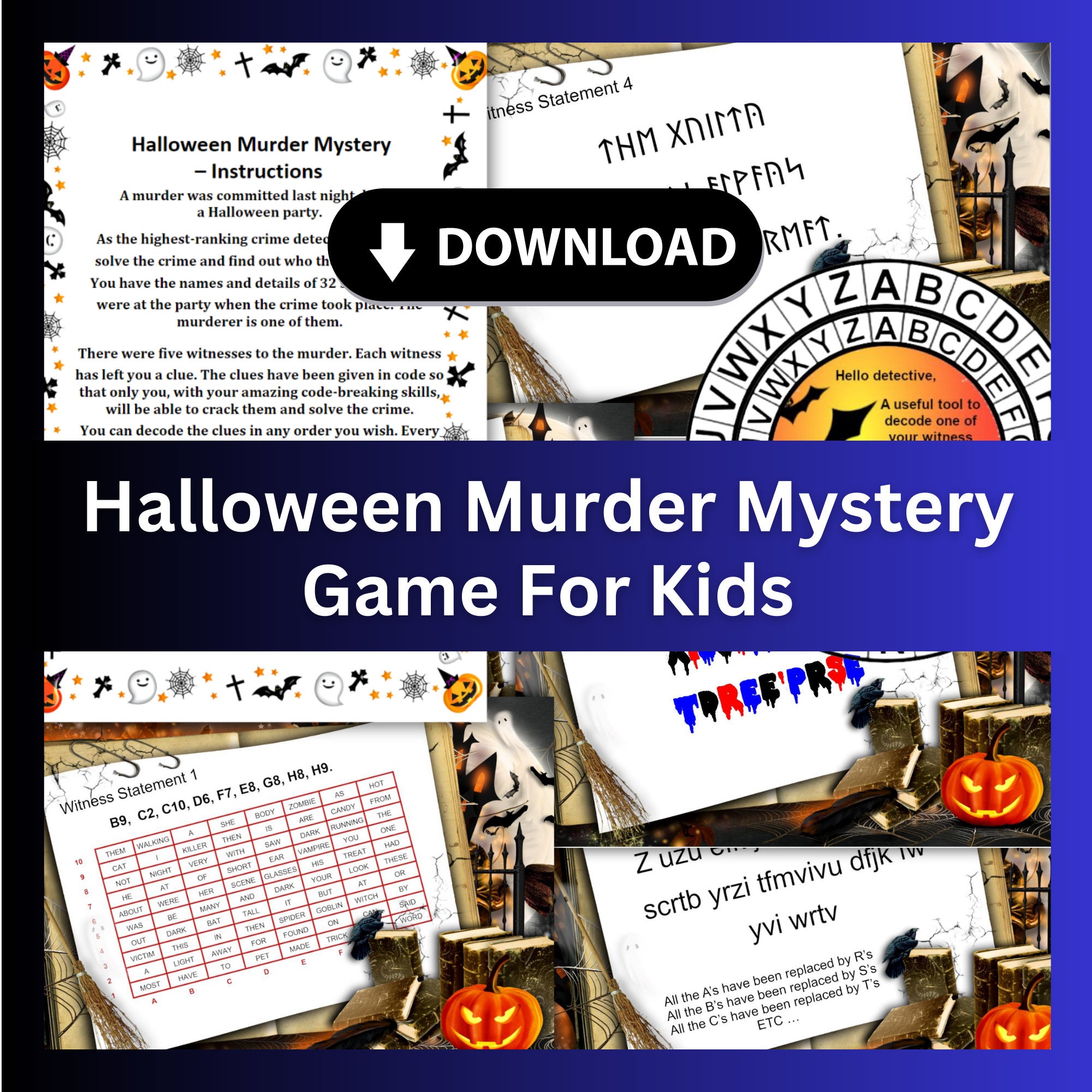 Halloween Murder Mystery Game for Kids - Instant Download - Etsy