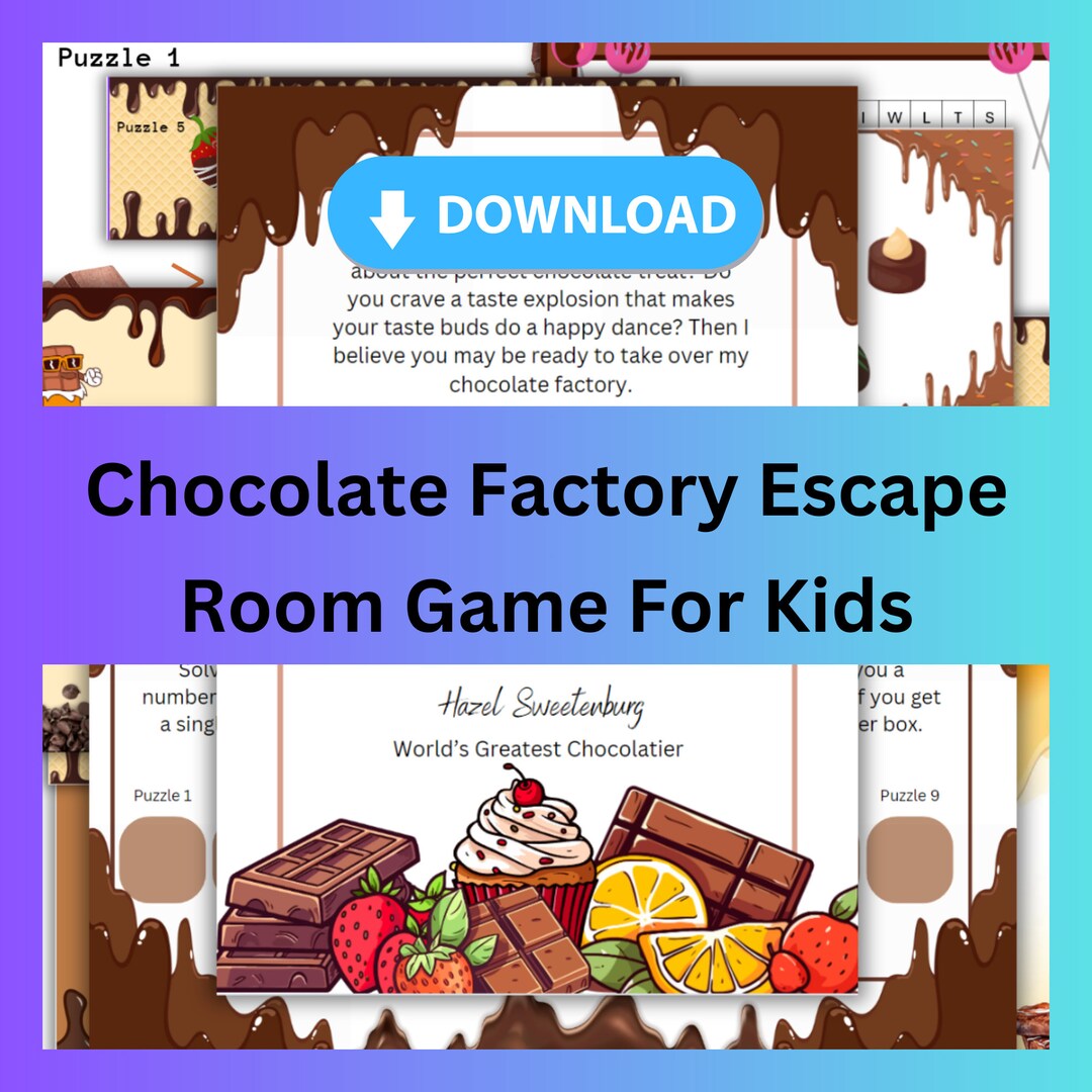 Chocolate Factory Escape Room Game for Kids Printable Instant Download ...