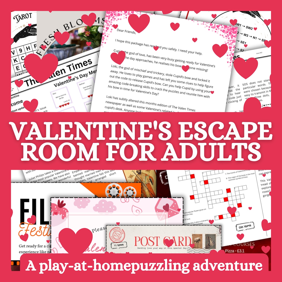 Valentine's Escape Room Game Play-at-home Puzzling Mystery - Etsy
