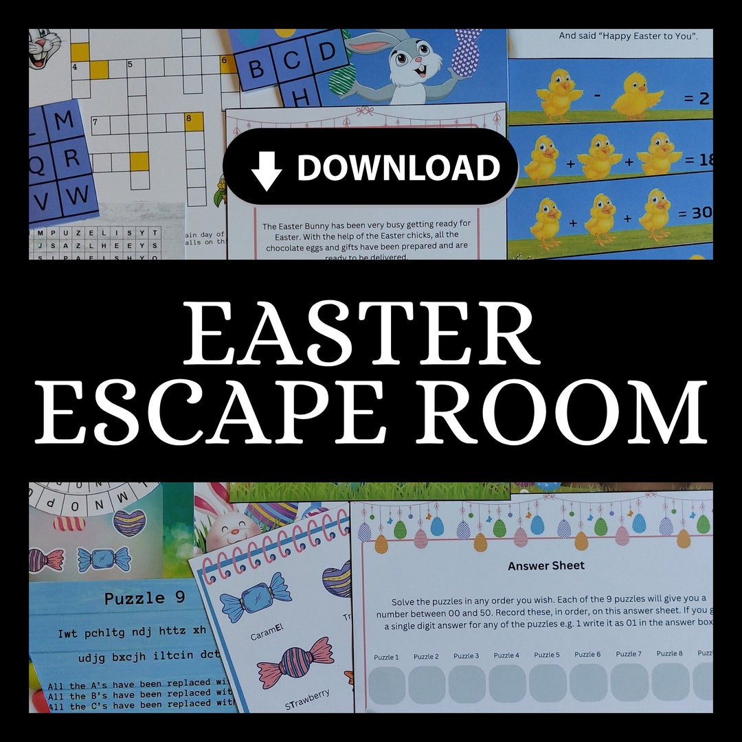 Easter Escape Room Game for Kids - Printable Instant Download - Etsy