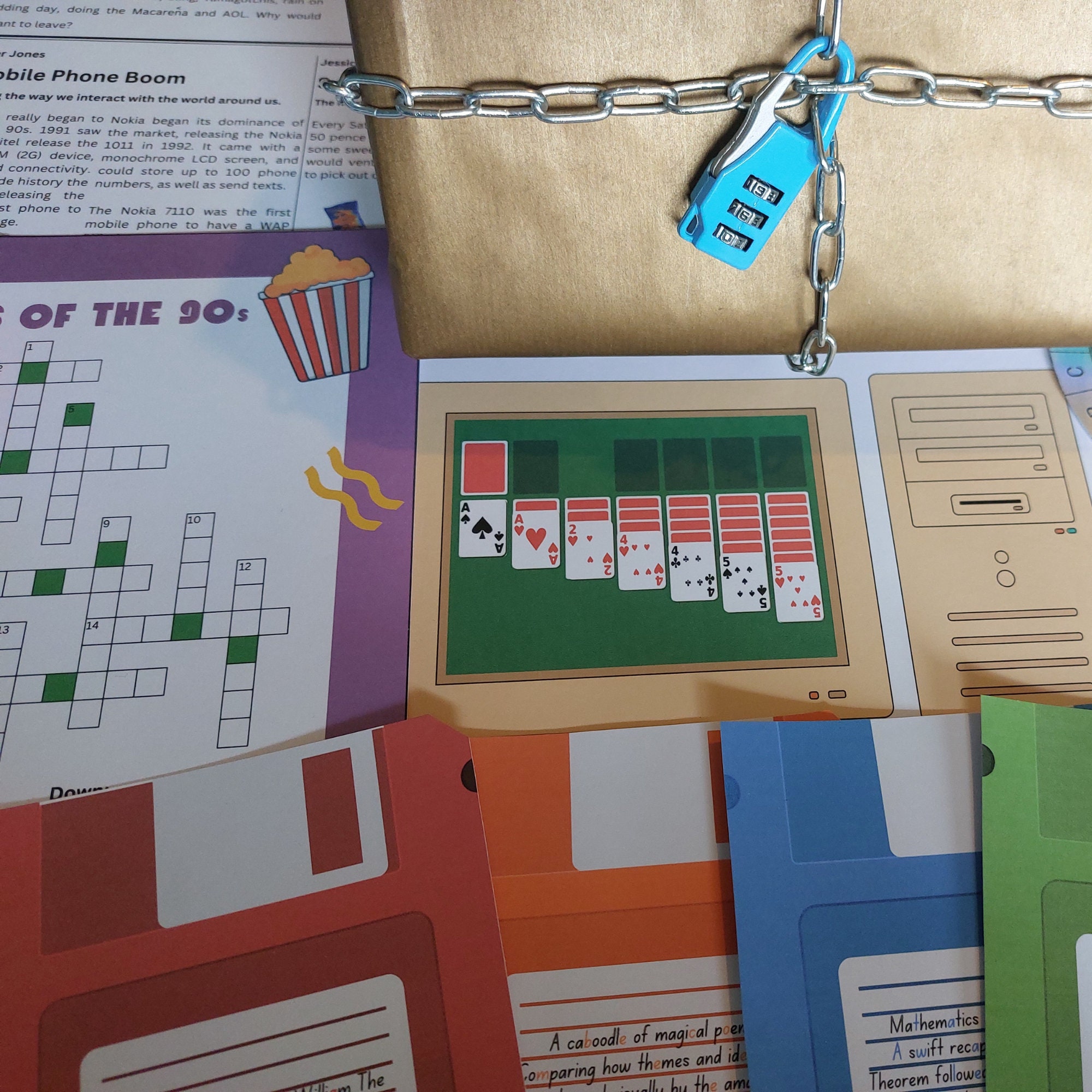 90s Escape Room Puzzle Game Kit - With Lockable Gift Box - Etsy UK