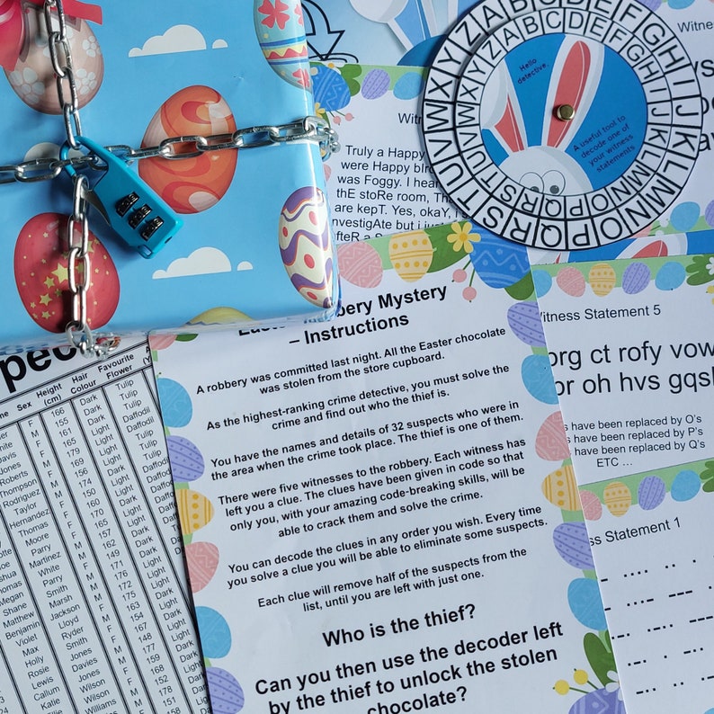 Easter Robbery Mystery for Kids With Lockable Gift Box - Escape Room ...