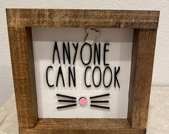 Ratatouille Anyone Can Cook Sign | Etsy