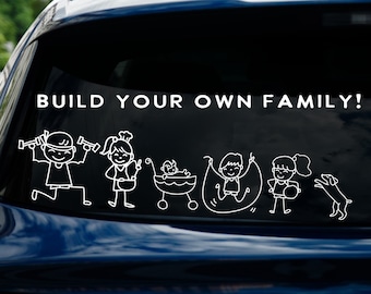Create Your Own Stick Figure Family Decal/sticker - Etsy