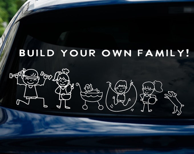 Create Your Own Stick Figure Family Car Decal Sticker - Etsy