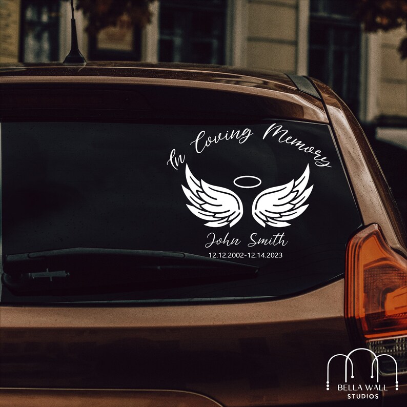Angel Wings in Loving Memory Car Decal/ Personalized Name - Etsy