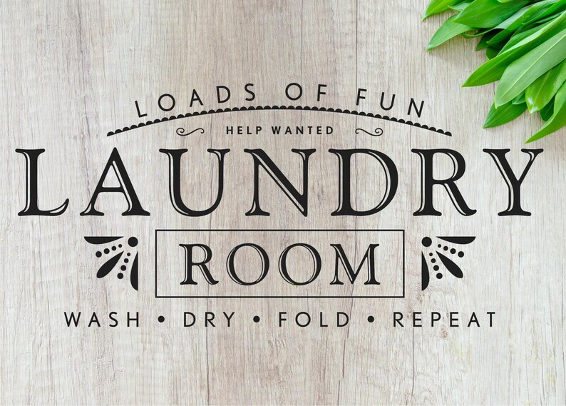 Loads of Fun Laundry Decal Sticker, Wash, Dry, Fold, Repeat Wall Decor ...