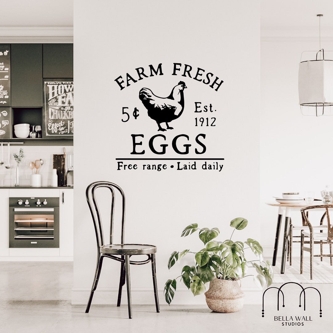 Personalized Farm Fresh Eggs Decal, Custom Farm Decal, Chicken Wall ...