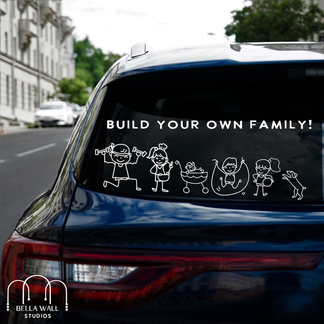 Create Your Own Stick Figure Family Car Decal Sticker - Etsy