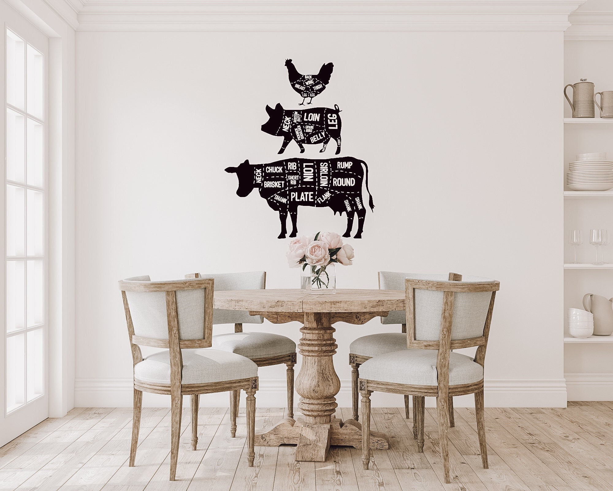 Stacked Farm Animals Kitchen Wall Decal/ Cow Pig Chicken/ - Etsy