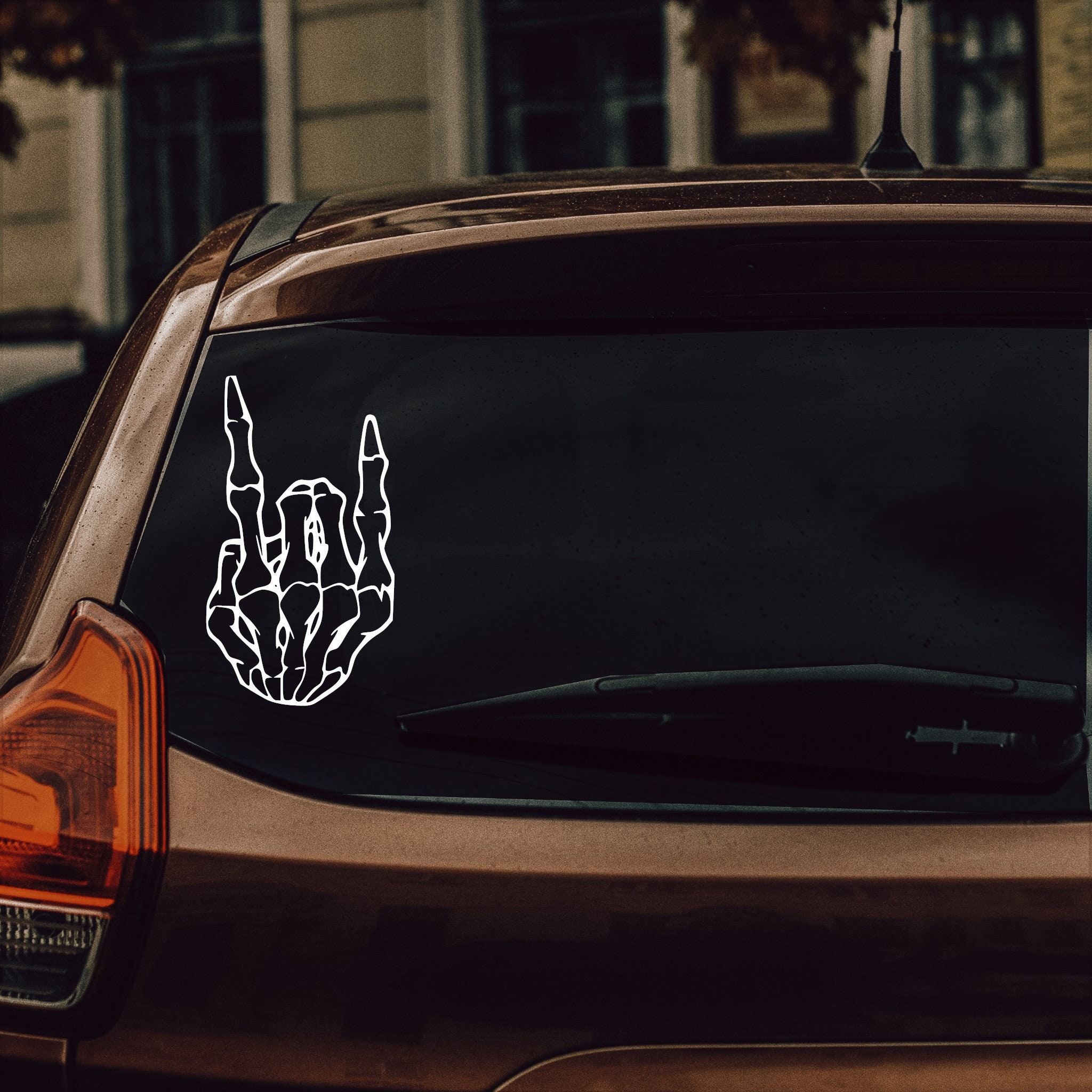 Skeleton Rock and Roll Sign Car Decal Sticker - Etsy