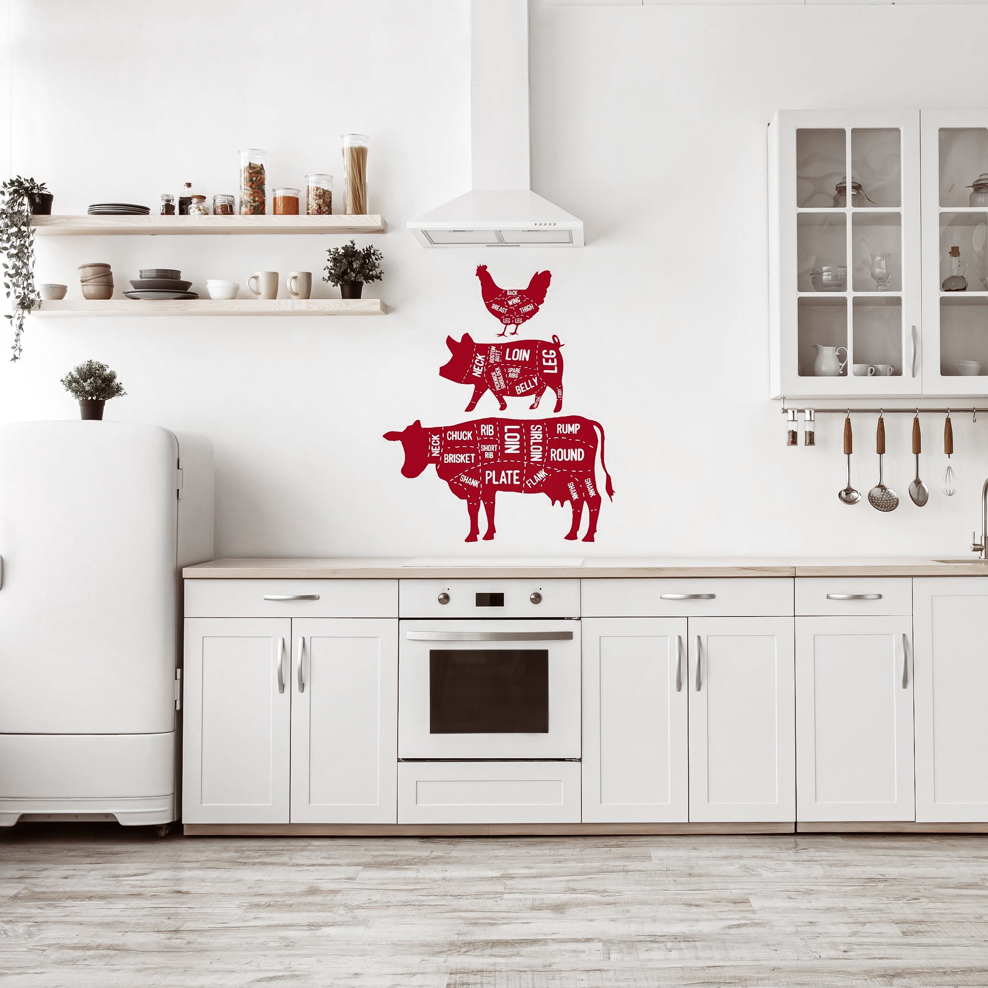 Stacked Farm Animals Kitchen Wall Decal/ Cow Pig Chicken/ - Etsy