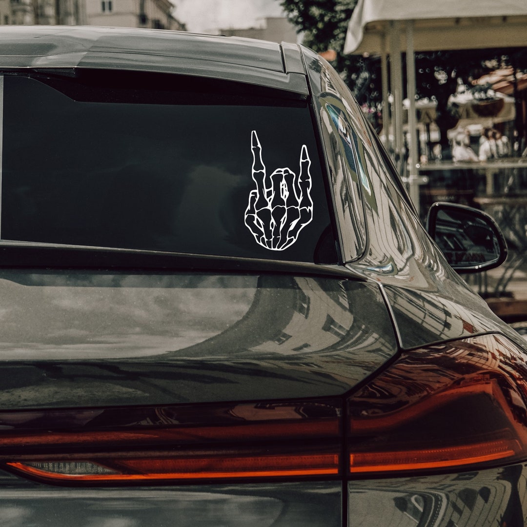 Skeleton Rock and Roll Sign Car Decal Sticker - Etsy