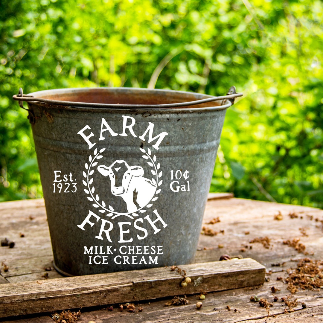 Personalized Farm Fresh Milk Cow Decal, Custom Farm Decal, Cow Wall ...